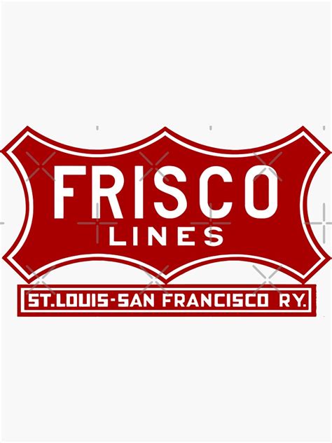 Frisco Lines Railway Vintage Logo V1 Red Sticker For Sale By