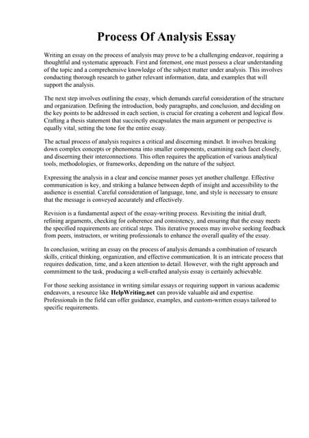 Process Of Analysis Essaypdf
