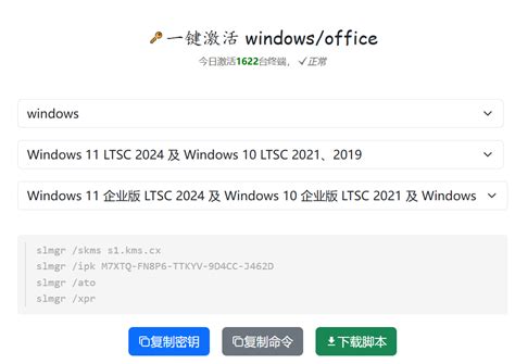 Kms一键激活脚本生成 Kmscx 软件