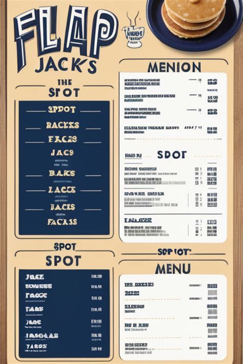 Flap Jacks Menu Featuring Delicious Pancakes And Breakfast Items Galore