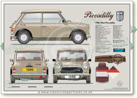 1986 Mini Piccadilly Classic Car Portrait Print