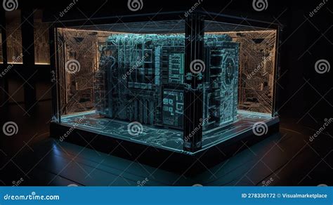 Supercomputer System Array Cartoon Vector 330028417