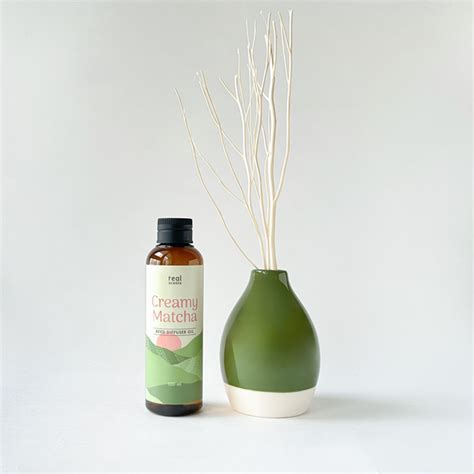 Creamy Matcha Reed Diffuser Set Real Scents