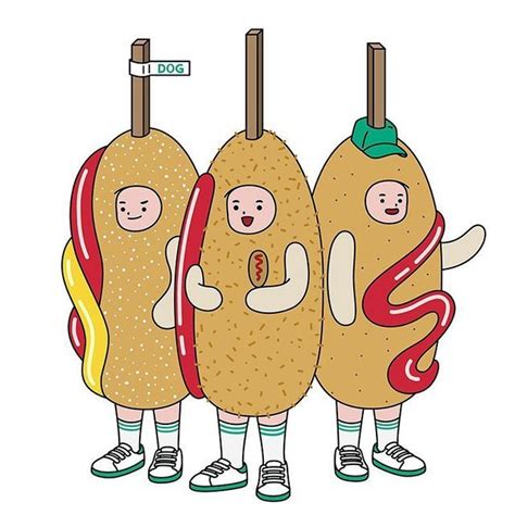 Illustrator 우주의기운 On Instagram 요즘 잘 나가는 핫도그 소년단 그림일러스트 일러스트레이션일러스트레이터드로잉캐릭터일상
