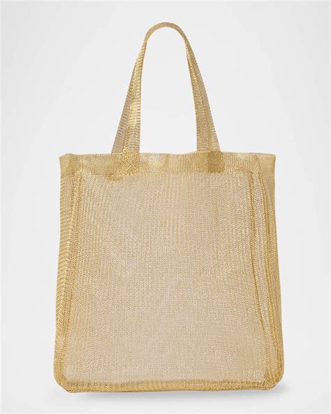 The Row Imogen Mini Tote Bag In Brass Mesh Neiman Marcus