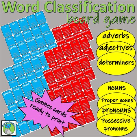 Word Classification Board Game Up To 8 Players Amped Up Learning