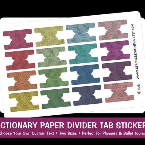 Tab Stickers Etsy