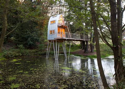 Treehouse Solling Is Raised Above An Artificial Lake