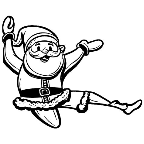 Flaying Santa Coloring Page · Creative Fabrica