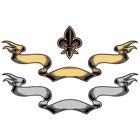 Premium Vector Vector Set Of Ventage Banners And A Heraldic Lily