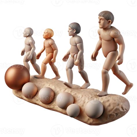 Elegant Classic Human Evolution Timeline Illustration Isolated