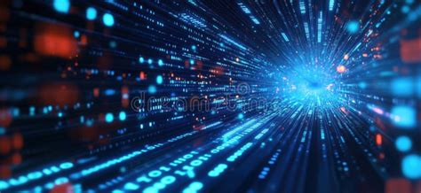 digital data stream with glowing binary code and vibrant light effects stock image image of