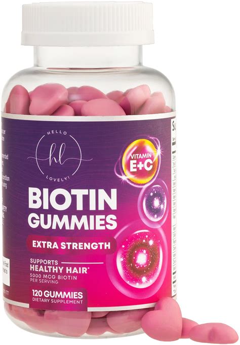 Hair Vitamins Gummy With Biotin 5000 Mcg Vitamin E And C To Support Hair