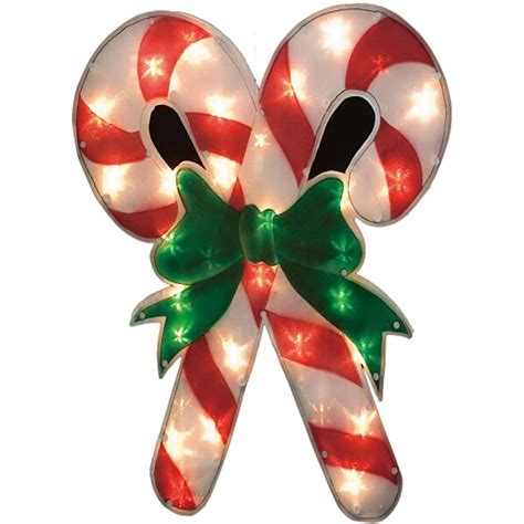 Candy Cane Glazed Plaque Northern Lights And Trees