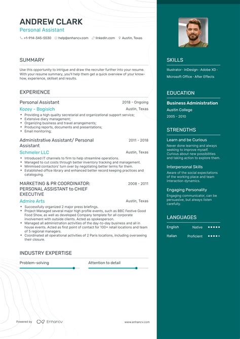 Personal Assistant Resume Examples And Guide For 2023 Layout Skills