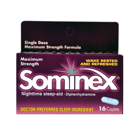 Sominex Sleep Aid Caplets 16 Count 2 Pack