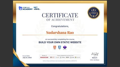 Sudarshanrao G On Linkedin Ccbp Nxtwave Staticwebsite 100daysofcoding