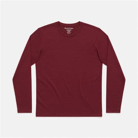 Signature Long Sleeve Merino Wool Tee Burgundy Long Sleeve Tee