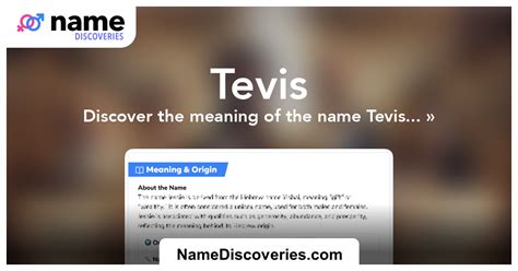 Tevis Name Meaning And Origin