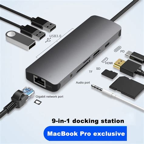 9 In 1 Type C Hub Docking Station Type C To Hdmi Grandado