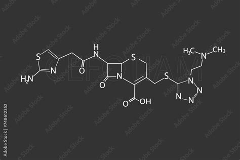 Cefotiam Molecular Skeletal Chemical Formula Stock Vector Adobe Stock