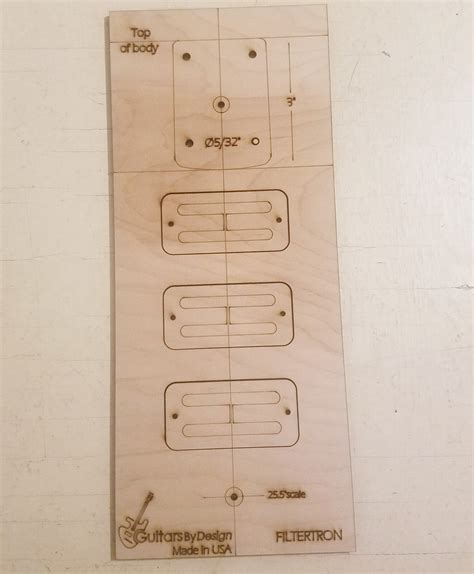 Guitar Body Pickup Route Template Filtertron 3ply Ebay