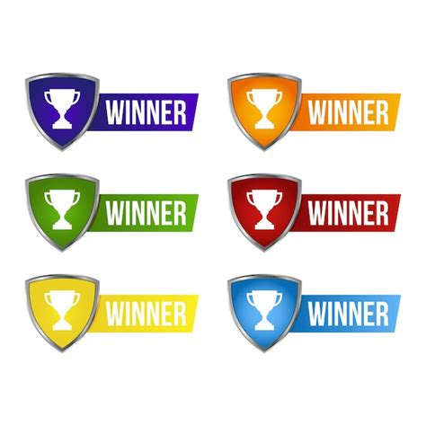 Premium Vector Winner Badge Vector Design Template Set Winner Text With Banner Editable File