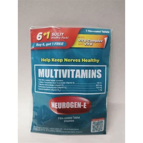 Neurogen E Vitamin E B Complex 6 1tablets Or 7 Tablets Lazada Ph