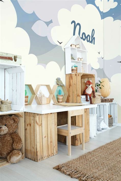 Cloudy Name Peel And Stick Wall Mural Or Non Pasted