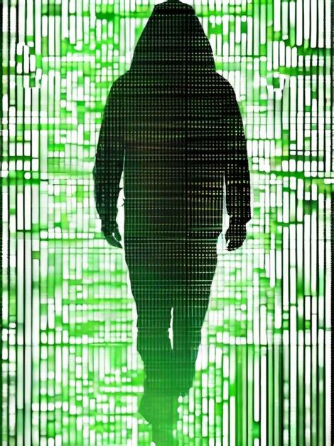 Cyber Security Hacker With Binary Background Premium Ai Generated Image