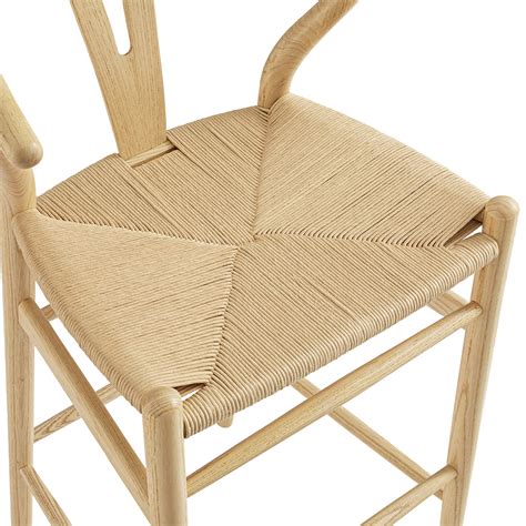 Hansel Wooden Natural Weave Bar Stool Natural Frame Daals