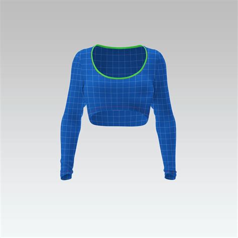Ladies Set In Long Sleeve Micro Crop Top Smart Mockup