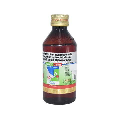 Ascoril D Plus Sugar Free Bottle Of 100ml Syrup Multimedicos