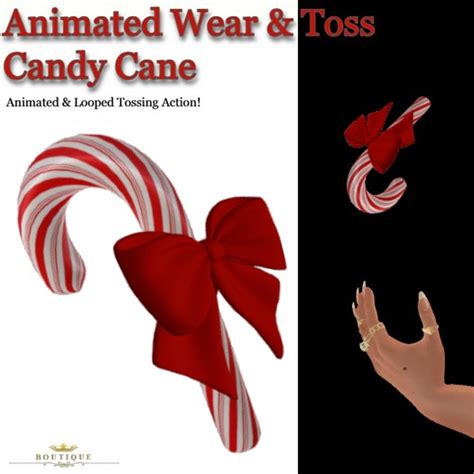 Second Life Marketplace Animated Wear And Toss Candy Cane Boxed Add