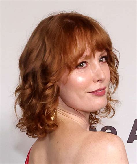 Alicia Witt Shoulder Length Hairstyle With Classic Fringe