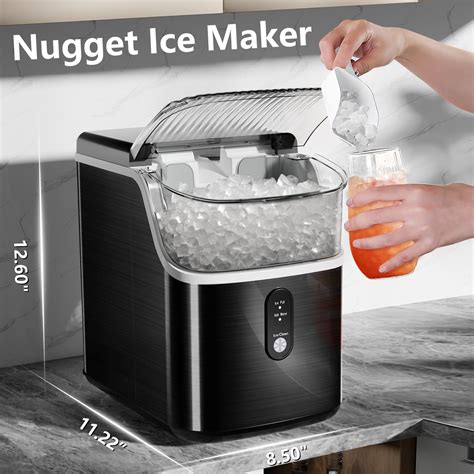 Kismile Nugget Countertop Ice Maker With Soft Chewable Pellet Ice