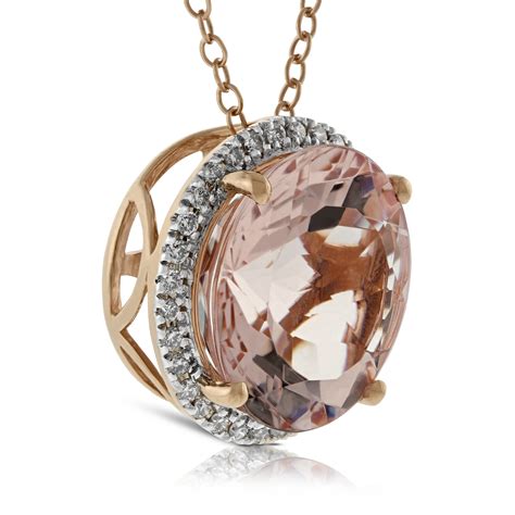 Rose Gold Morganite And Diamond Pendant 14k Ben Bridge Jeweler