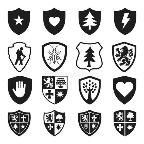 Set Of Vintage Label And Badges Shape Collections Vector Illustration Black Template For Patch