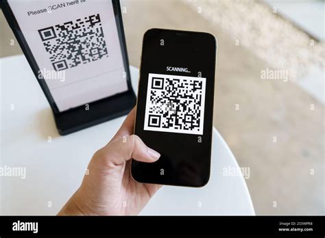 qr code payment e wallet man scanning tag accepted generate digital