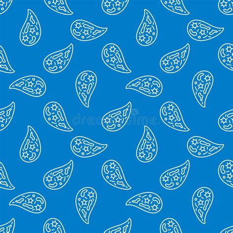 Microbe Or Bacteria Vector Infusorium Outline Blue Seamless Pattern