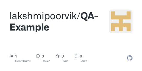 Github Lakshmipoorvikqa Example