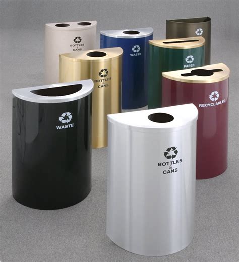 16 Gal Glaro Value Half Round Trash Can W Hinged Lid 29 Colors 1891v