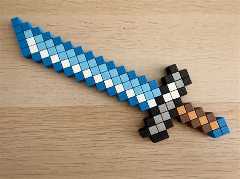 Minecraft Diamond Sword Two Sided Texture Rounded Corners Easy To