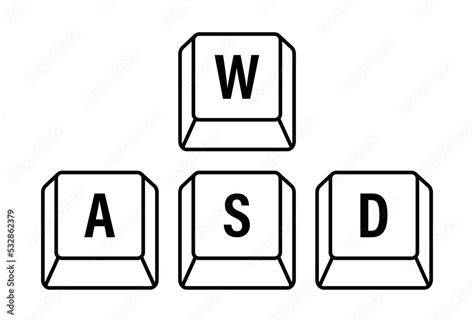 Wasd Computer Keyboard Buttons Desktop Interface Web Icon Gaming And Cybersport Stock