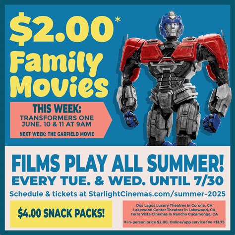 Starlight Lakewood Center June 10th And 11th See Transformers One For