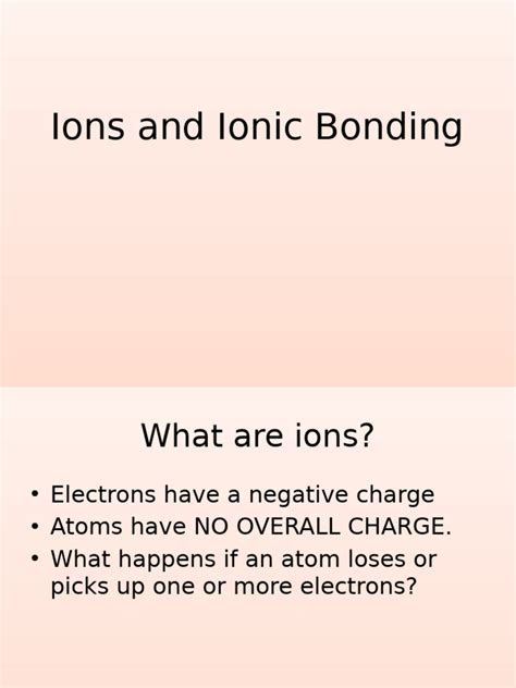 Revision Ions And Ionic Bonding Pdf