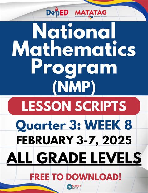 Deped Click 𝐍𝐌𝐏 𝐋𝐄𝐒𝐒𝐎𝐍 𝐒𝐂𝐑𝐈𝐏𝐓𝐒 Q3 Week 8 February 3 7