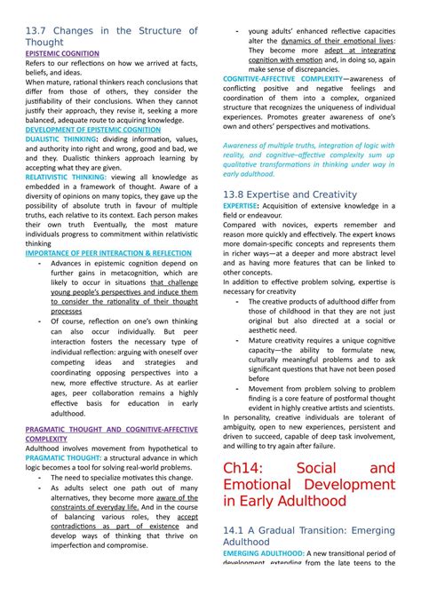 Developmental Psychology Notes Behl 3011 Developmental Psychology