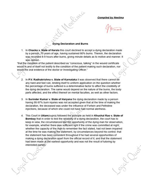 Dying Declaration And Burns Pdf