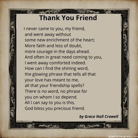 Thank You Poem For Friend